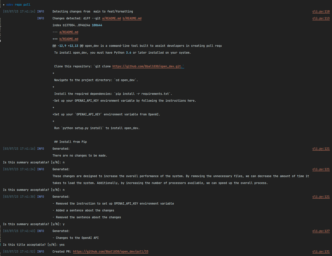 Open Dev · Pypi