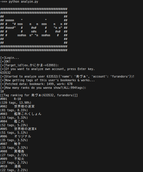 pixiv-tag-analyzer · PyPI