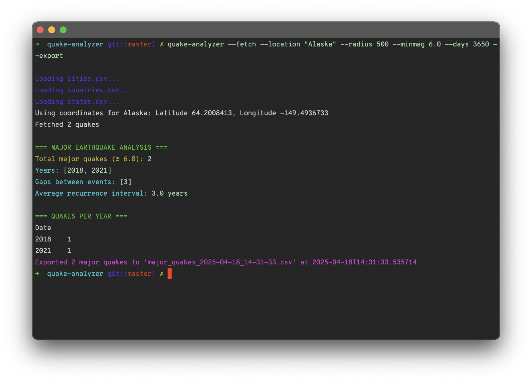 quake-analyzer · PyPI