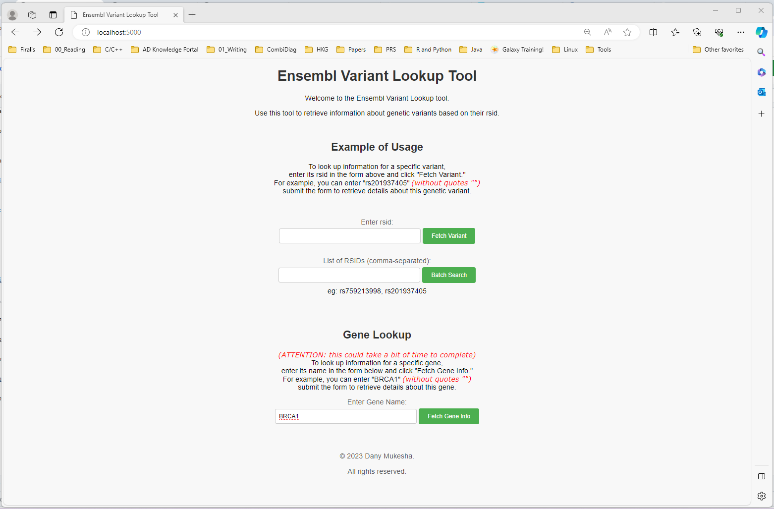Ensembl Variant Lookup · Pypi 