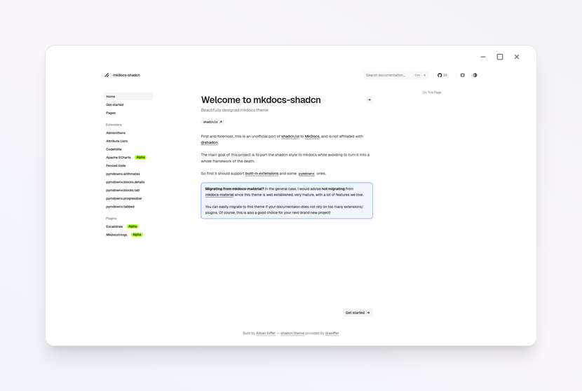 mkdocs-shadcn · PyPI